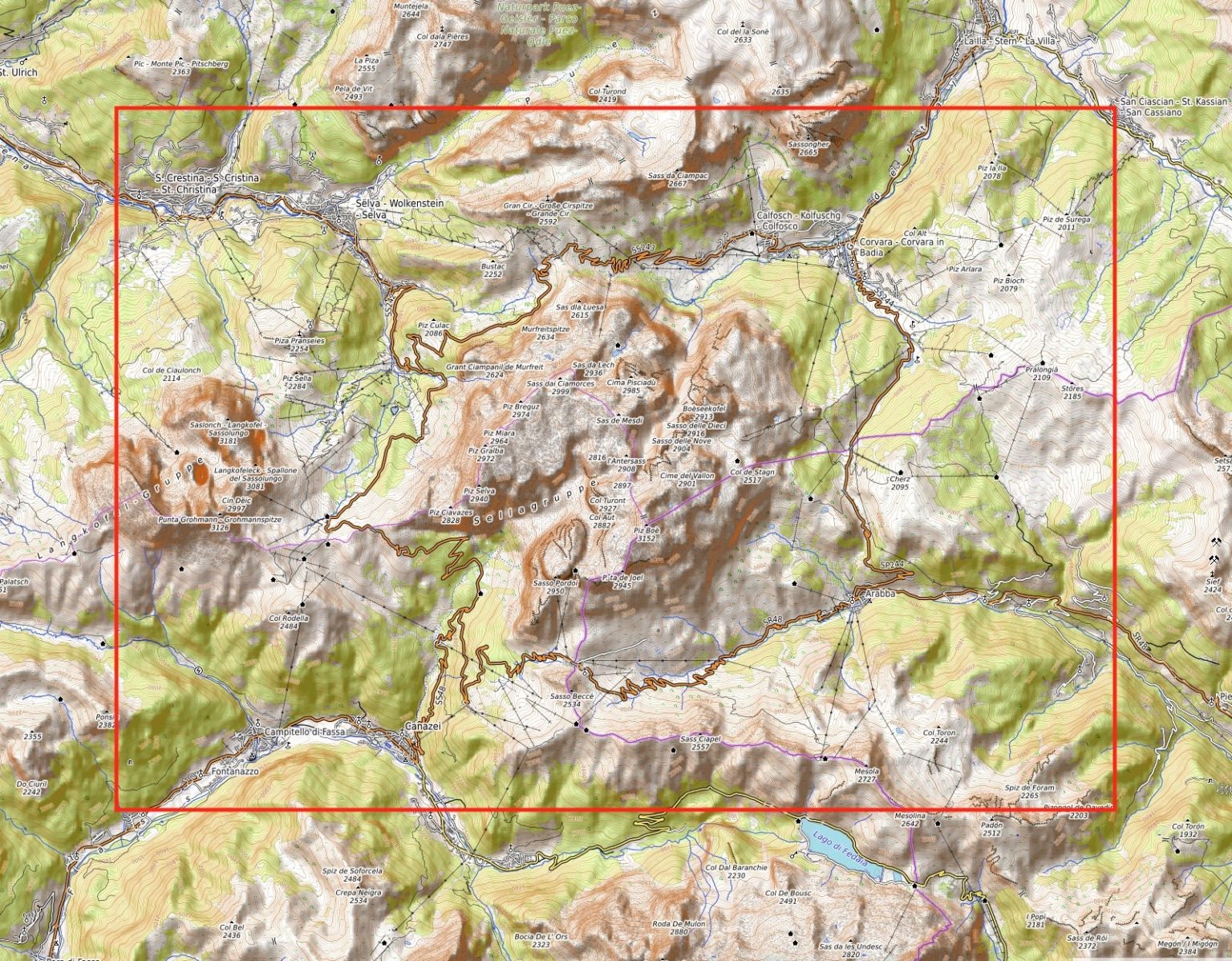 Sella Ronda - Sellagruppe - Bergreliefs.de